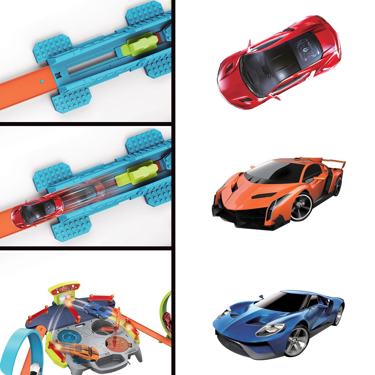 Set Piste de Curse Lansator cu 2 Masini Sunet & Lumina - eMAG.ro