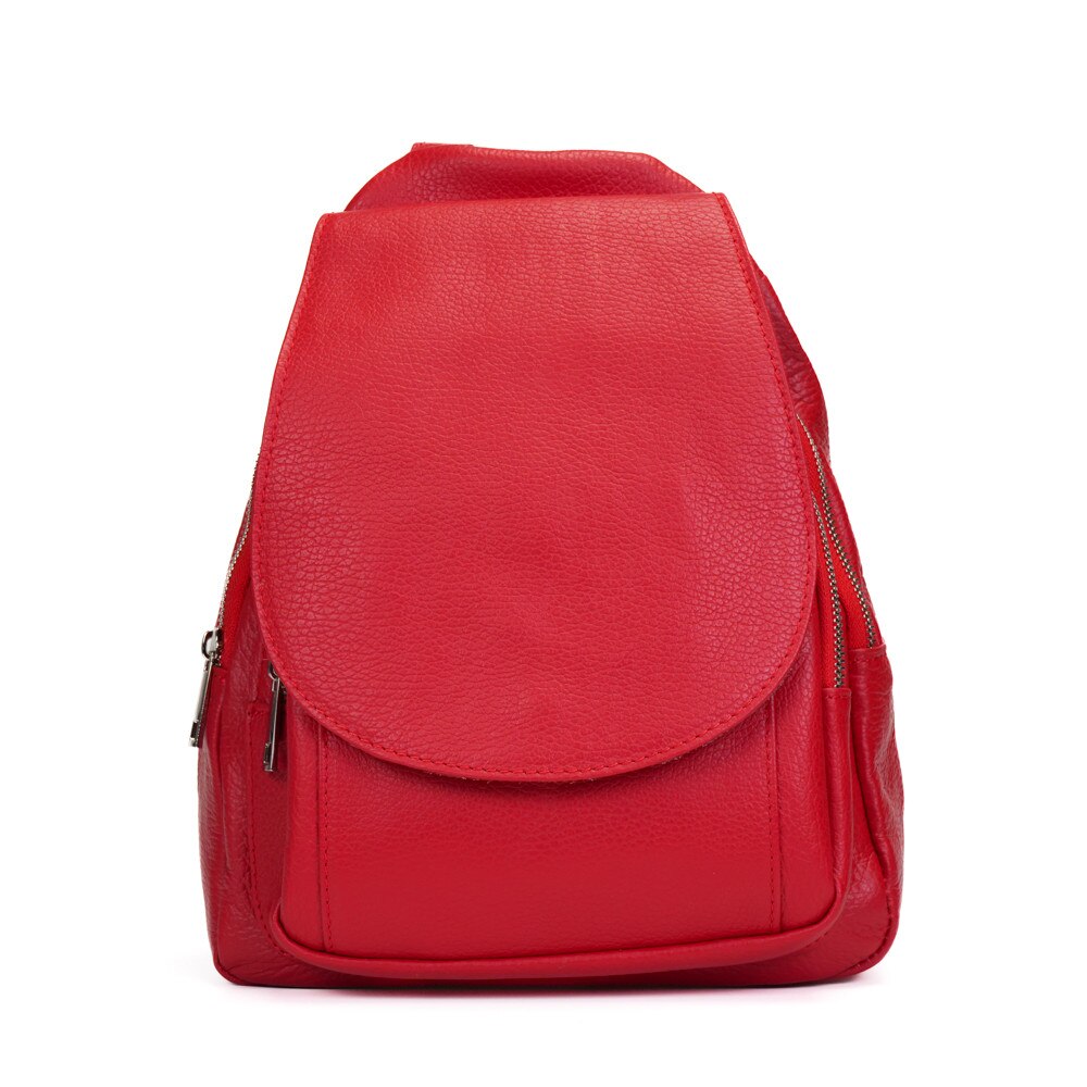 Rucsac Piele Jerica - Rosu, 2 Compartimente, 4 Buzunare, Rucsac Piele ...