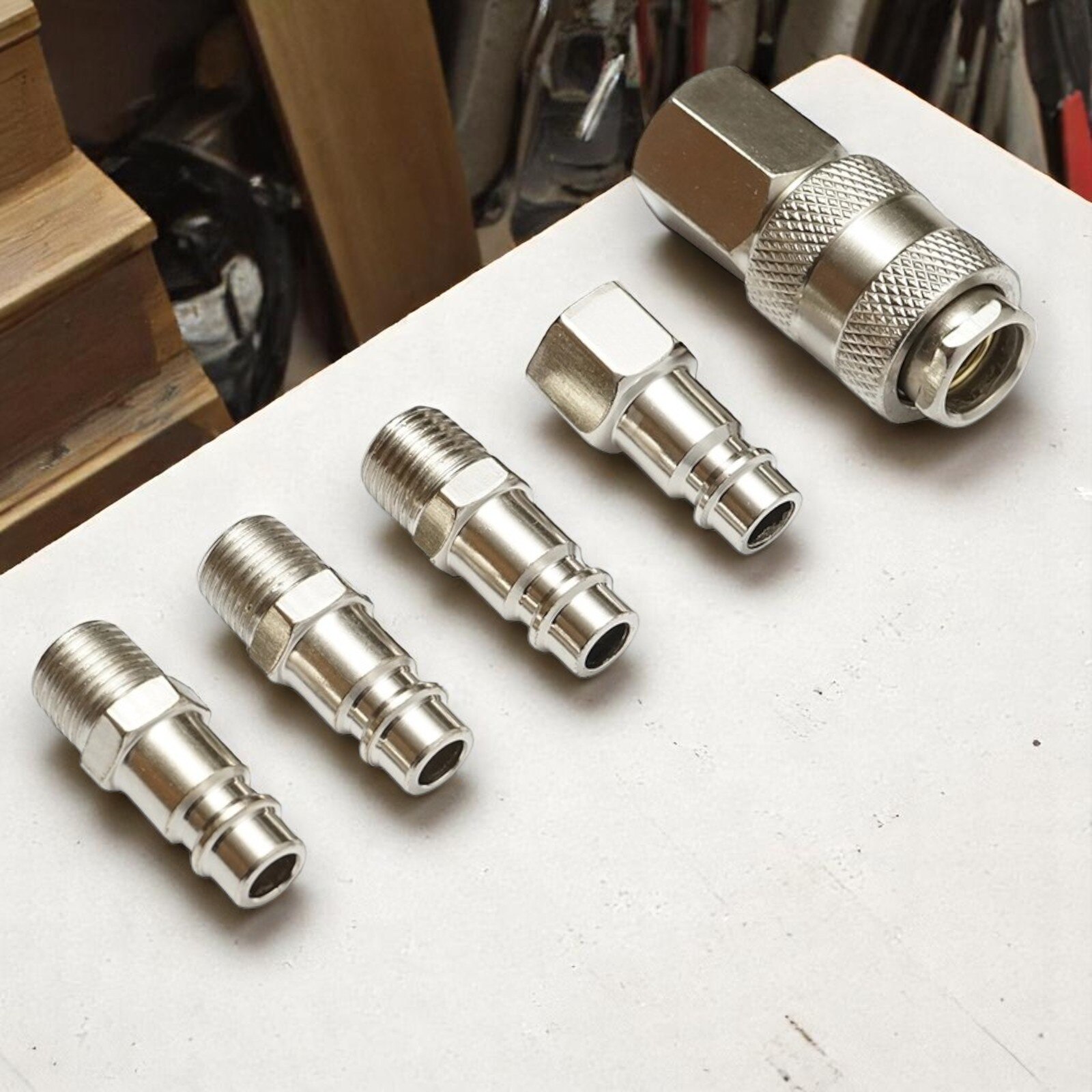 Set 5 cuple rapide Bspt 1/4 pentru furtunuri aer comprimat si scule ...