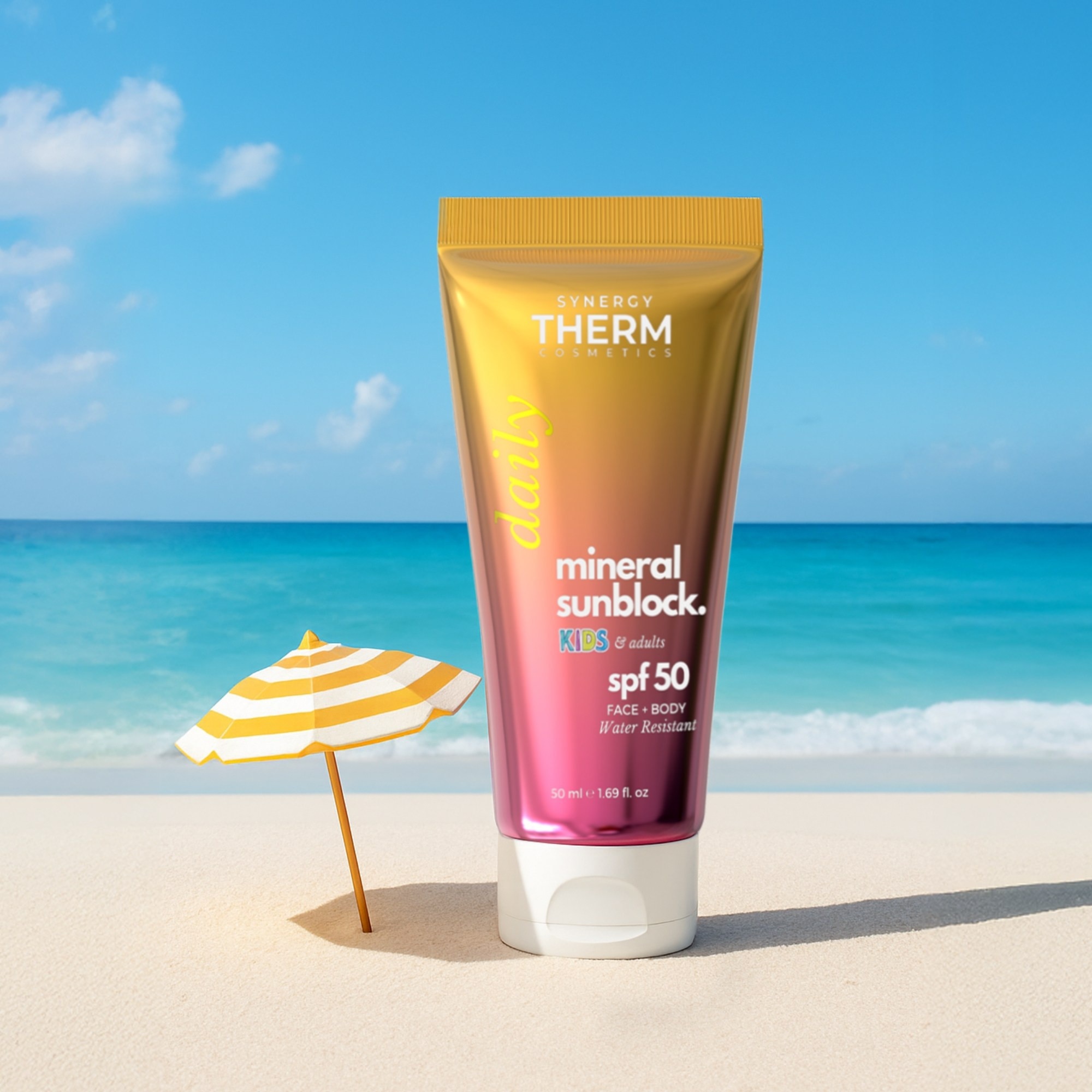 Crema Solara Minerala SPF 50 Synergy Therm pentru Copii si Adulti ...