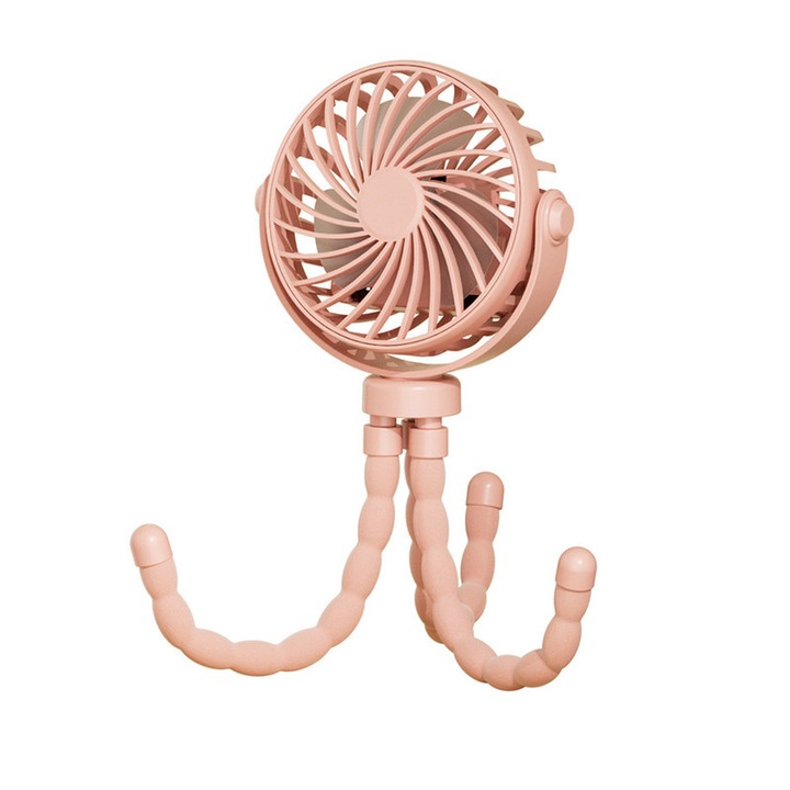Ventilator mic desktop, 3 viteze, rotatie 360°, roz - eMAG.ro
