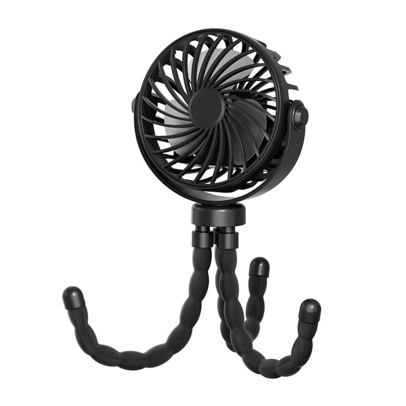 Ventilator mic desktop, 3 viteze, rotatie 360°, incarcare USB, negru ...