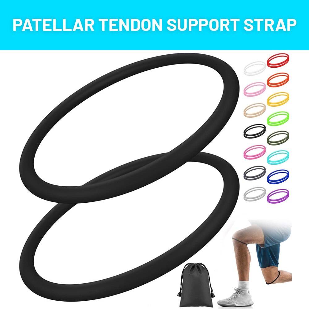 Set 2 suporturi pentru tendon rotulian, Chucai, silicon, negru, One ...