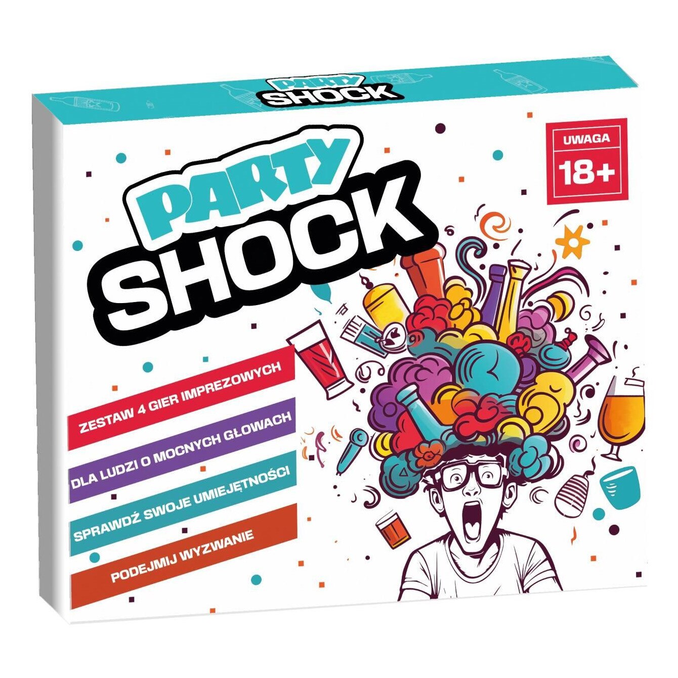 Настолни игри, Grammi, PARTY SHOCK, комплект от 4 игри, многоцветни ...