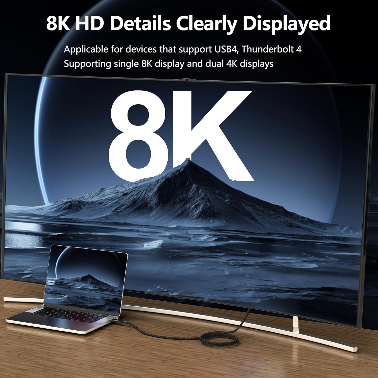 Cablu USB4 Sugxia®, USB-C, 40Gbps, 240W PD3.1, 5A, 8K 60Hz Video, Cablu ...