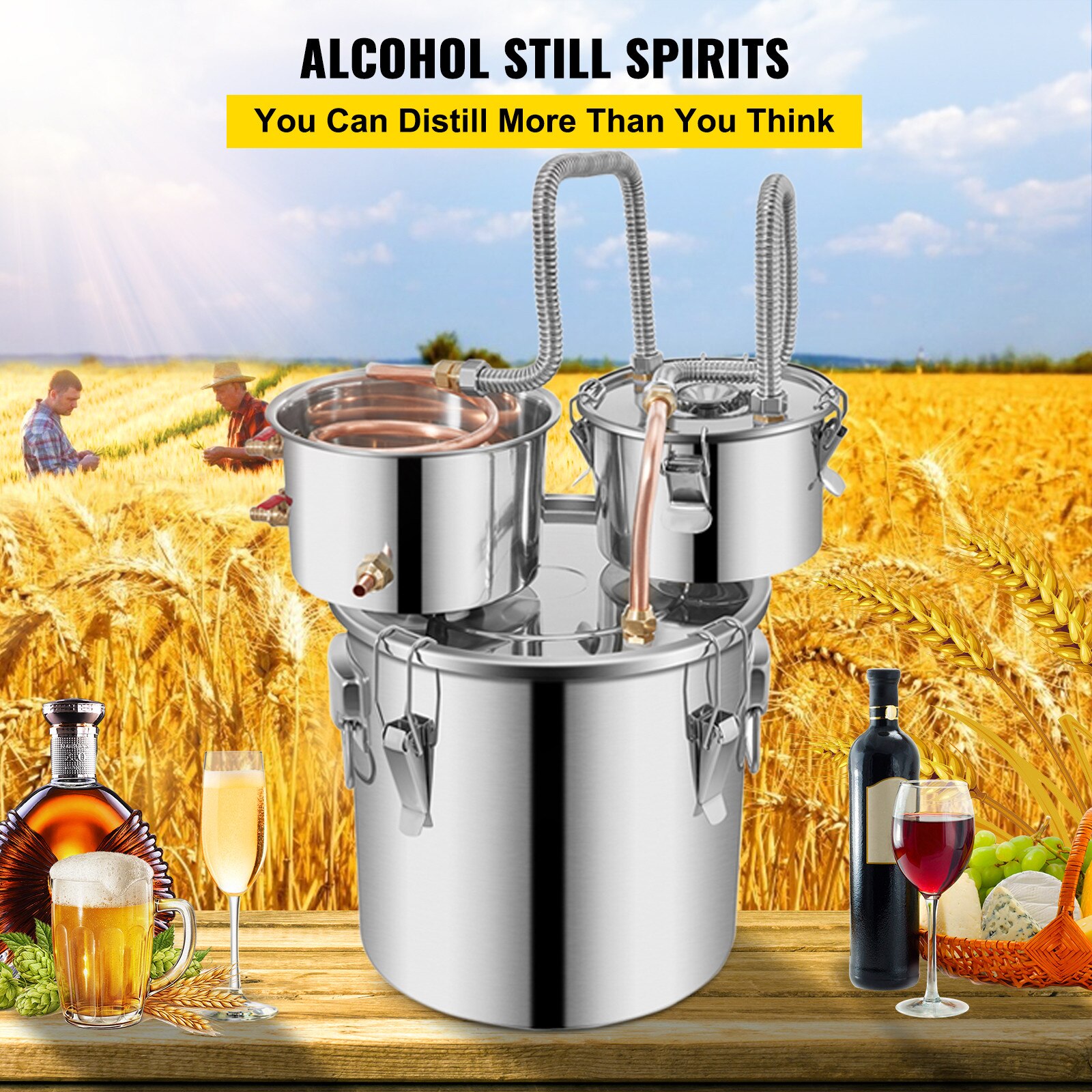 Kit de distilare alcool, SucceBuy, capacitate mare, sistem de racire ...