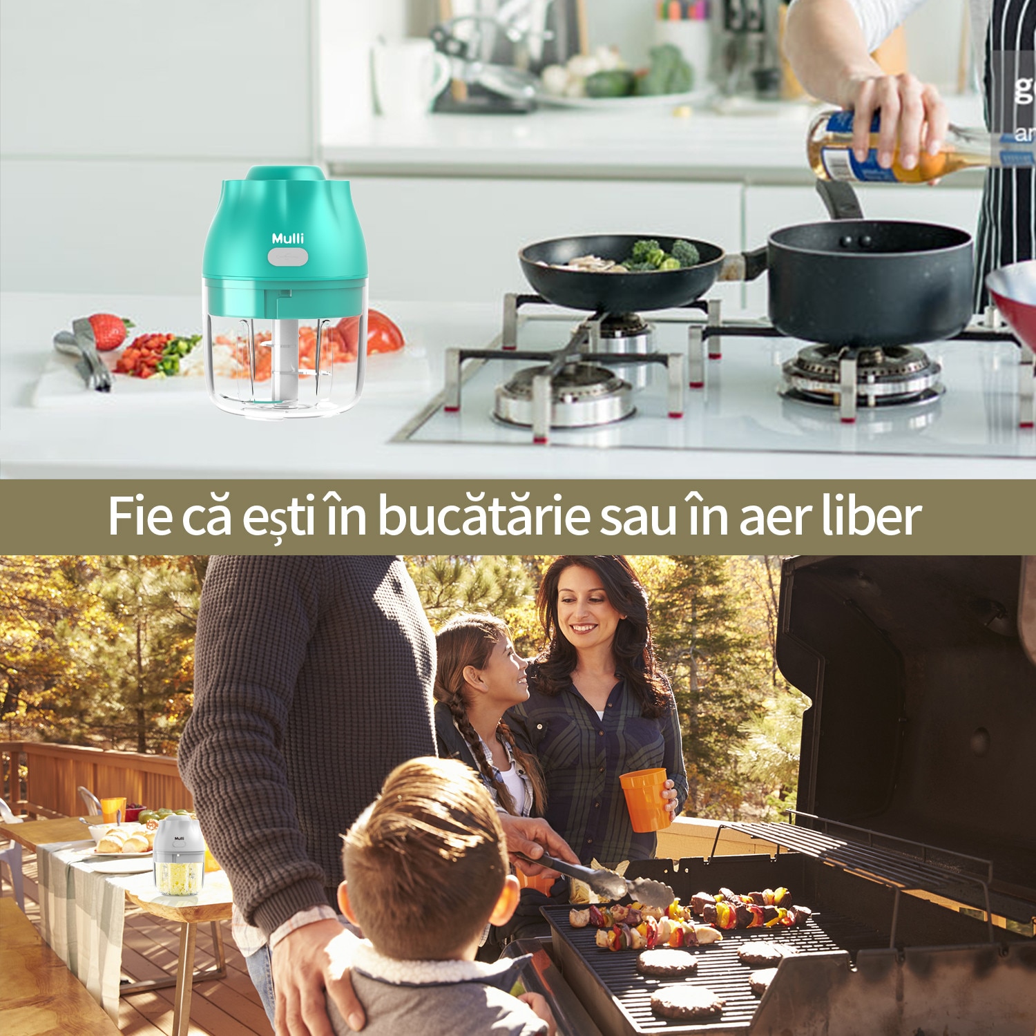 Tocator electric Mulli S-01, 250ML, lame inoxidabile fara BPA, pentru ...