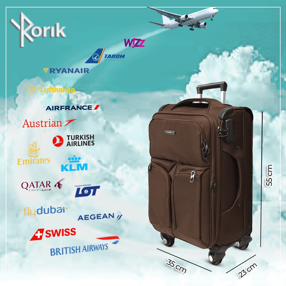 Set 3 Trolere cabina si voiaj Textil, Rorik® Explorer, 20/24/28 inch ...