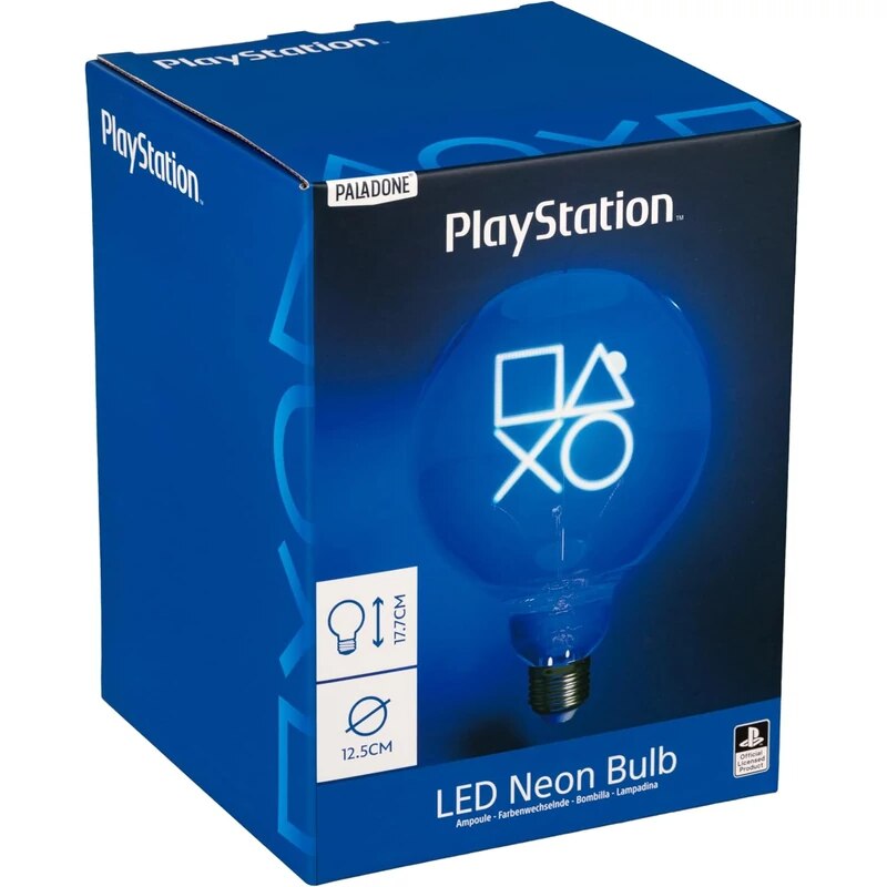 Bec LED Neon PlayStation, Paladone, E27, 1W, lumina albastră ...