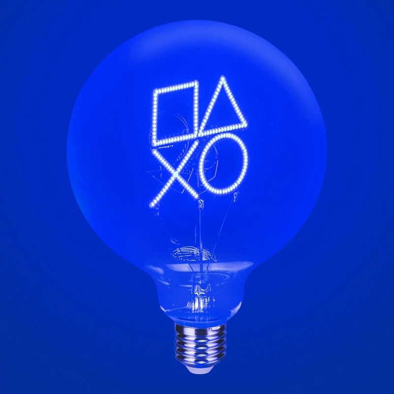 Bec LED Neon PlayStation, Paladone, E27, 1W, lumina albastră ...