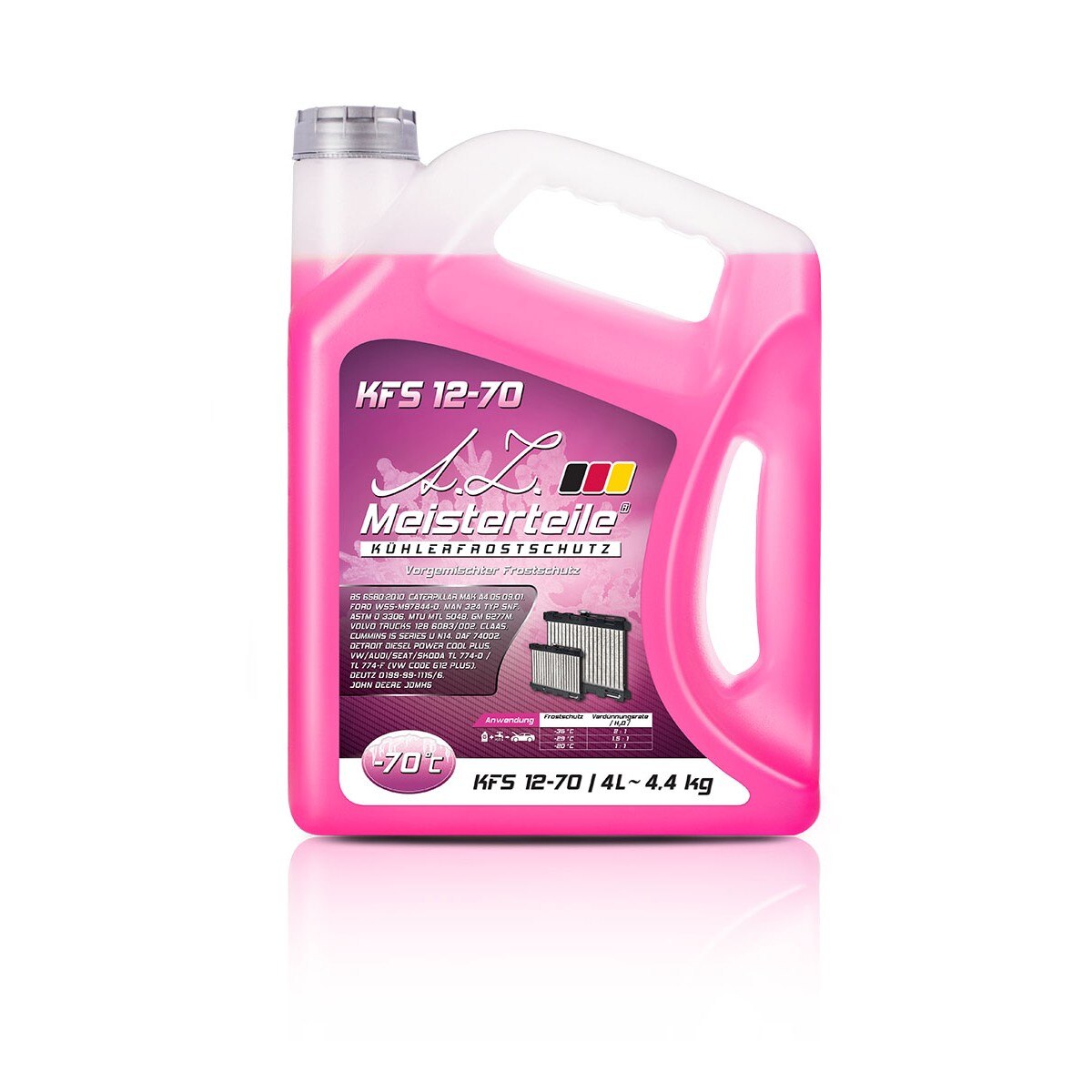Antigel diluat A.z. Meister Ksf 12-70, Roz, G12+, 4L - eMAG.ro