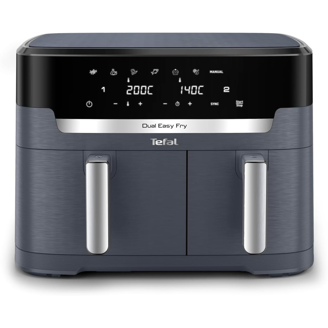 Friteuza cu aer cald Tefal Dual Easy Fry EY942BE0, 2700 W, 11 litri, un ...