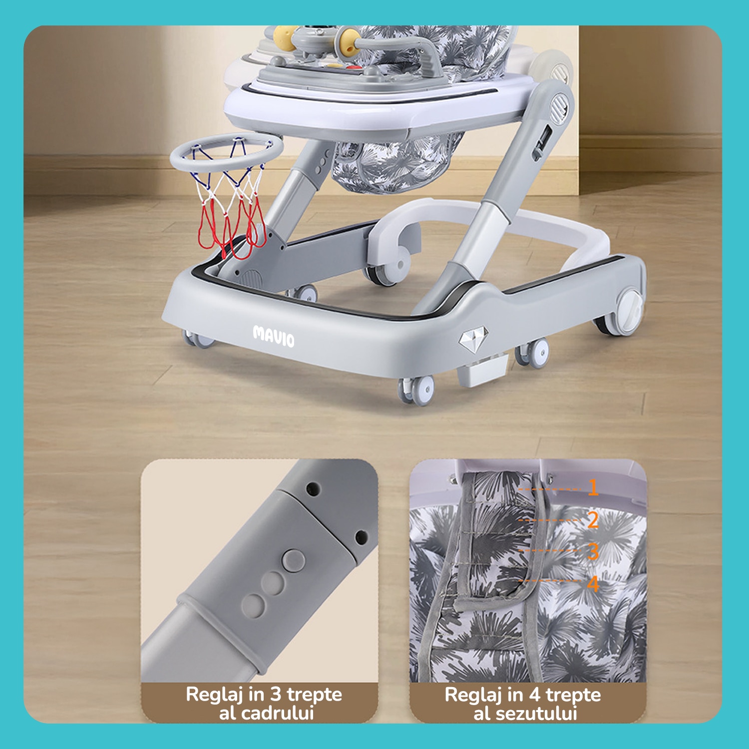 Premergator Copii 2 in 1 Mavio®, Model MyRide, Rotobil pentru Bebelusi ...