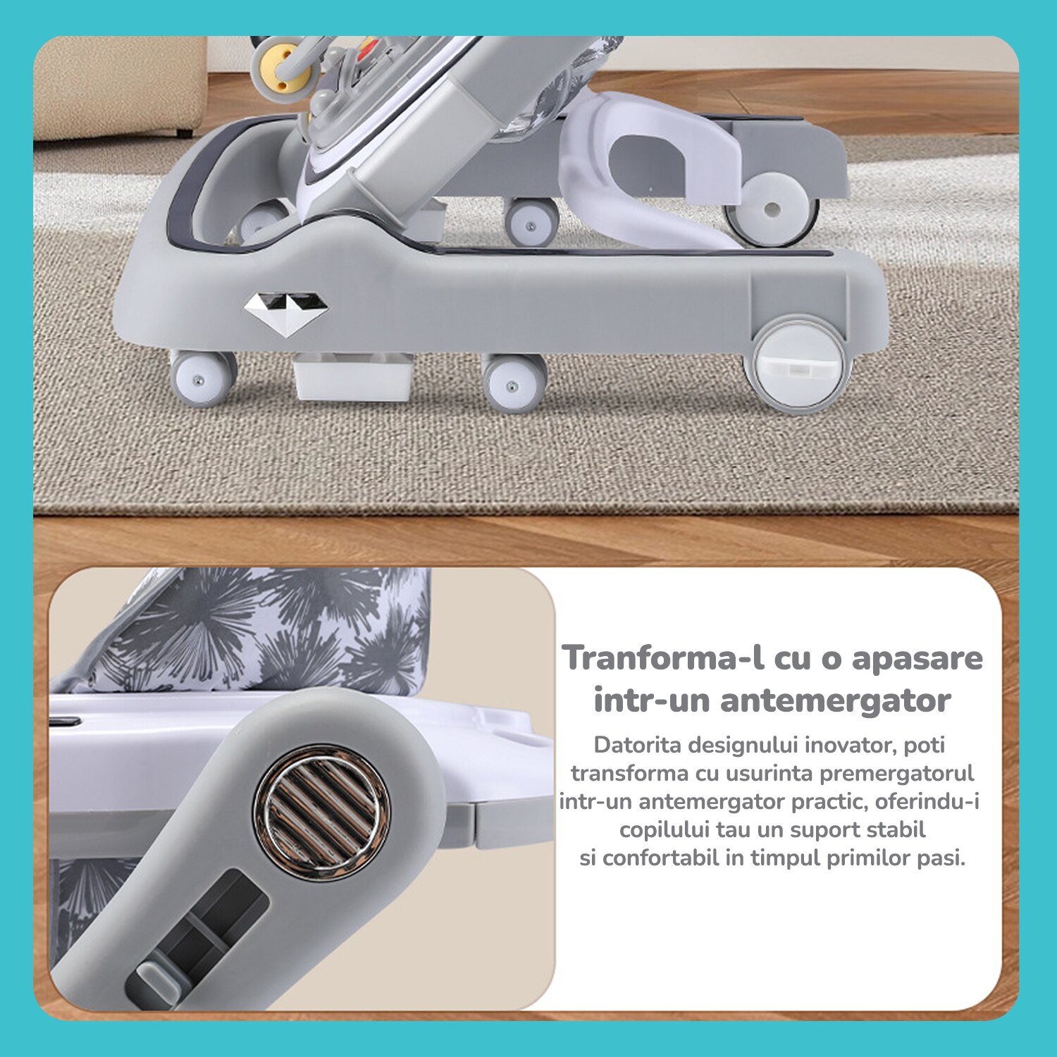 Premergator Copii 2 in 1 Mavio®, Model MyRide, Rotobil pentru Bebelusi ...