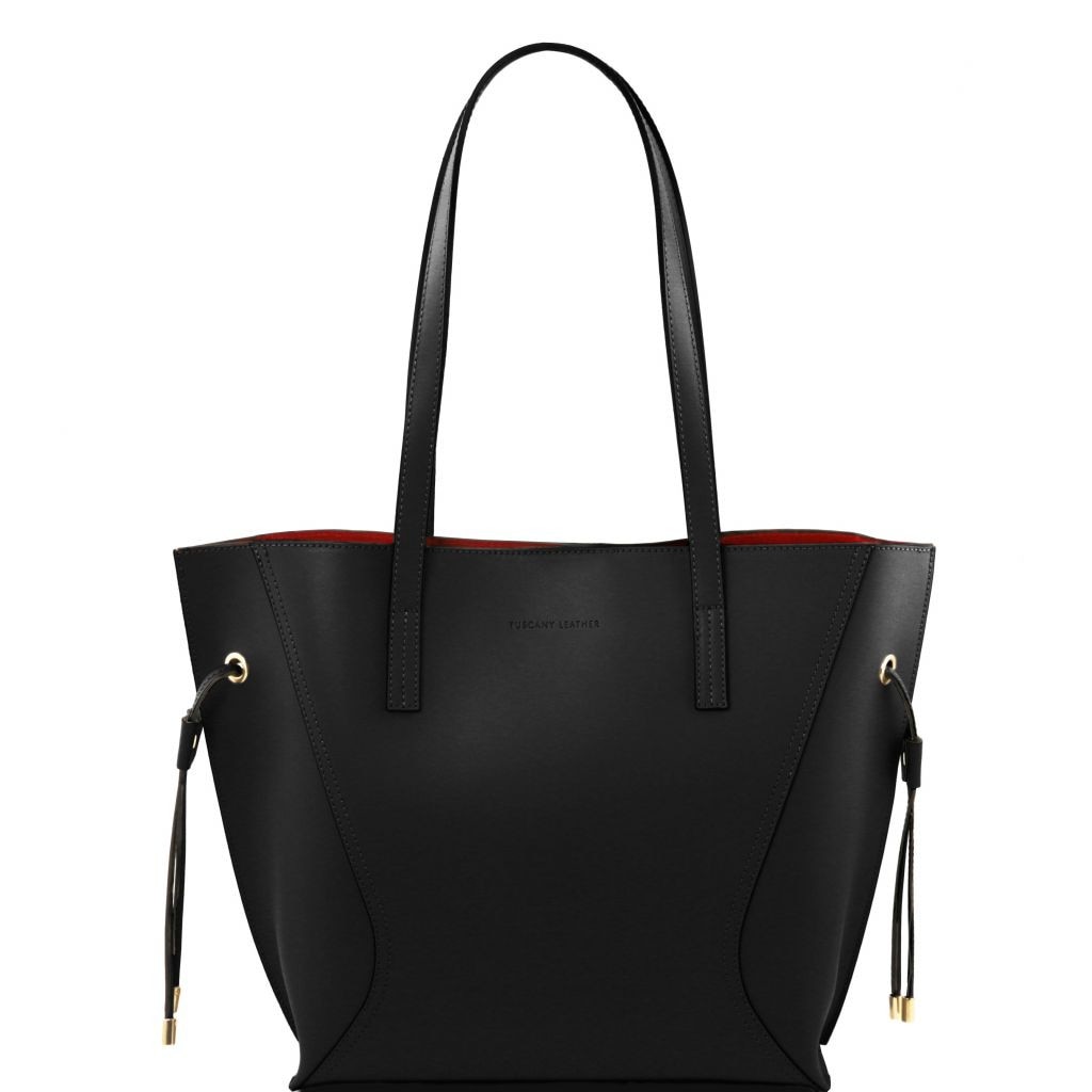 Geanta shopper neagra din piele ruga - NEMESI - eMAG.ro