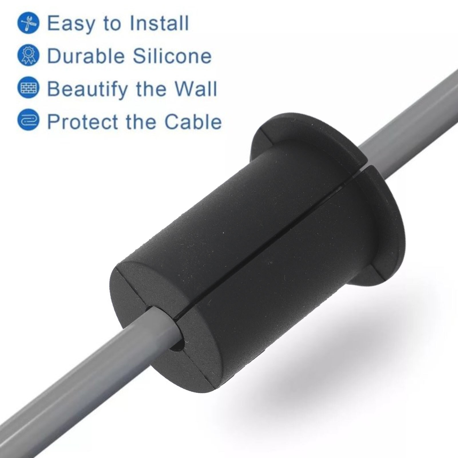Set 10 bucati kit de rutare cabluri, gromete din silicon, protectie ...