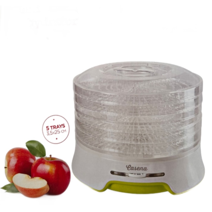 Aszalógép, gyümölcsök, zöldségek, gyógynövények, gombák, Casena 240W, 5 ...