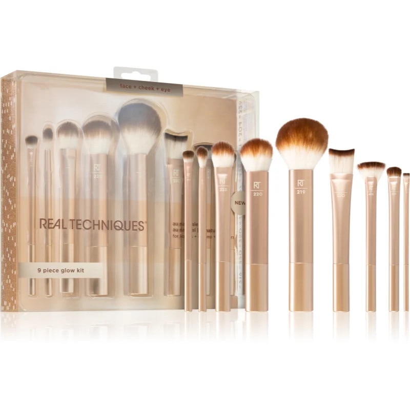 Set pensule machiaj Real Techniques Au Naturale, 9 bucati, sintetic ...