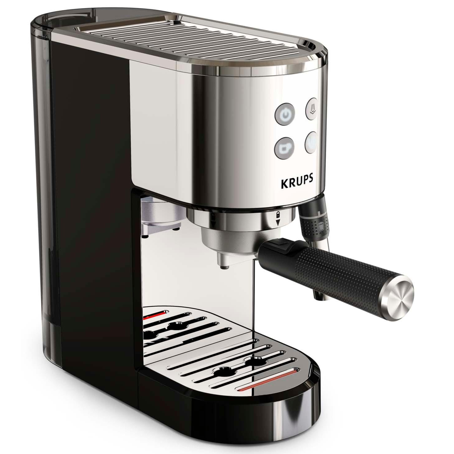 Espressor Krups XP444C, 15 bari, 1400W, argintiu, 33x17x38cm - eMAG.ro