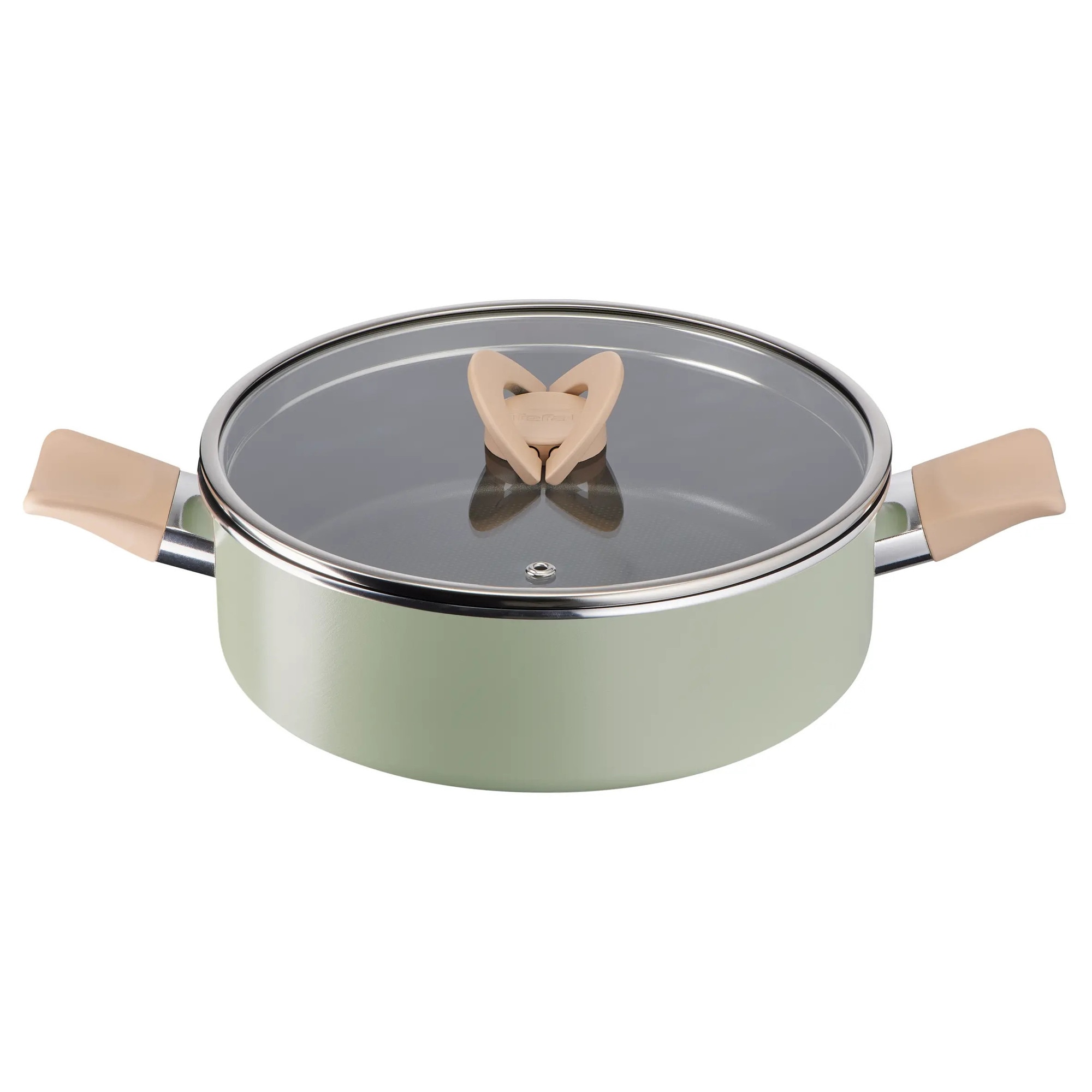Oala Tefal Blossom, 3,3l, 24cm, aluminiu, verde, set cu capac din ...