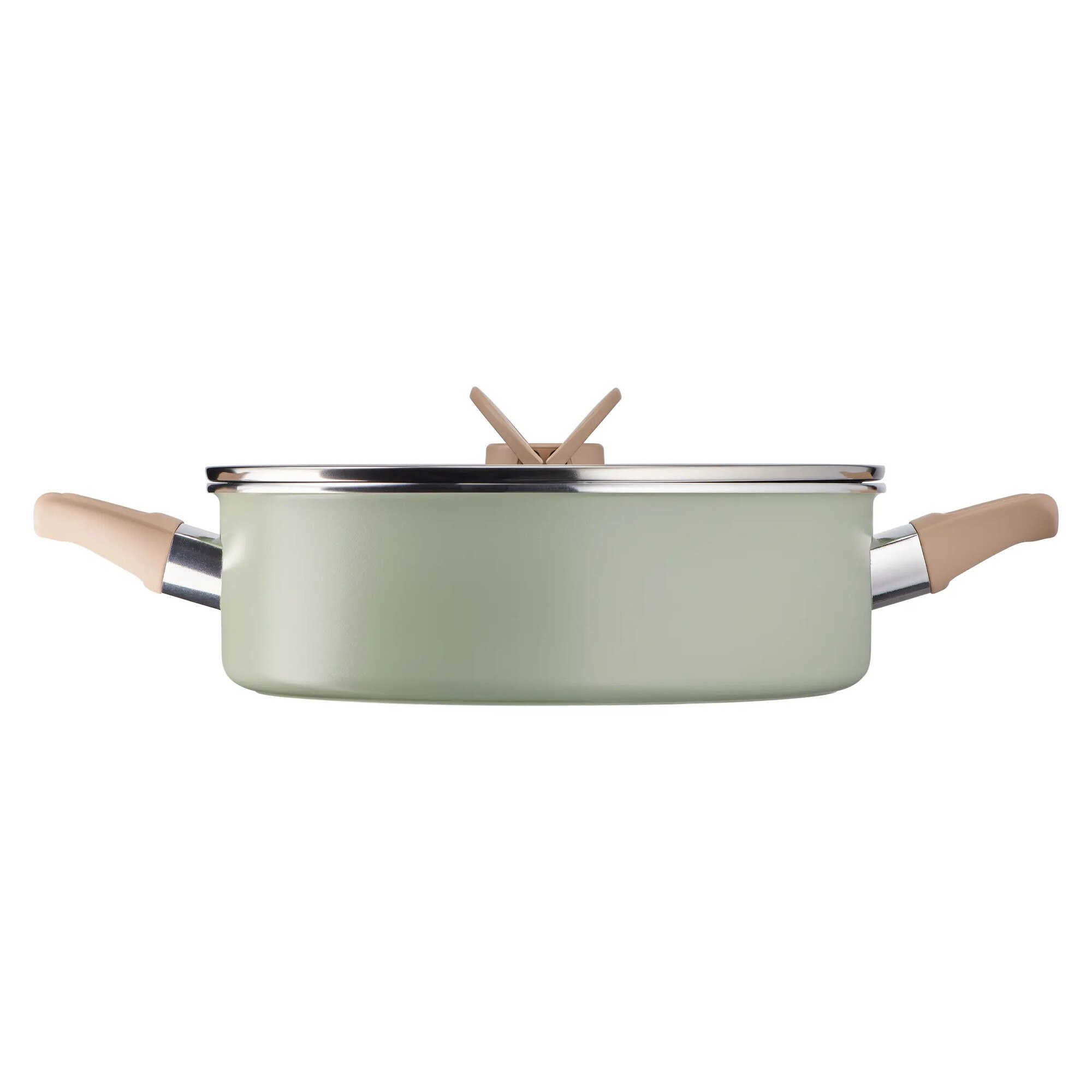 Oala Tefal Blossom, 3,3l, 24cm, aluminiu, verde, set cu capac din ...