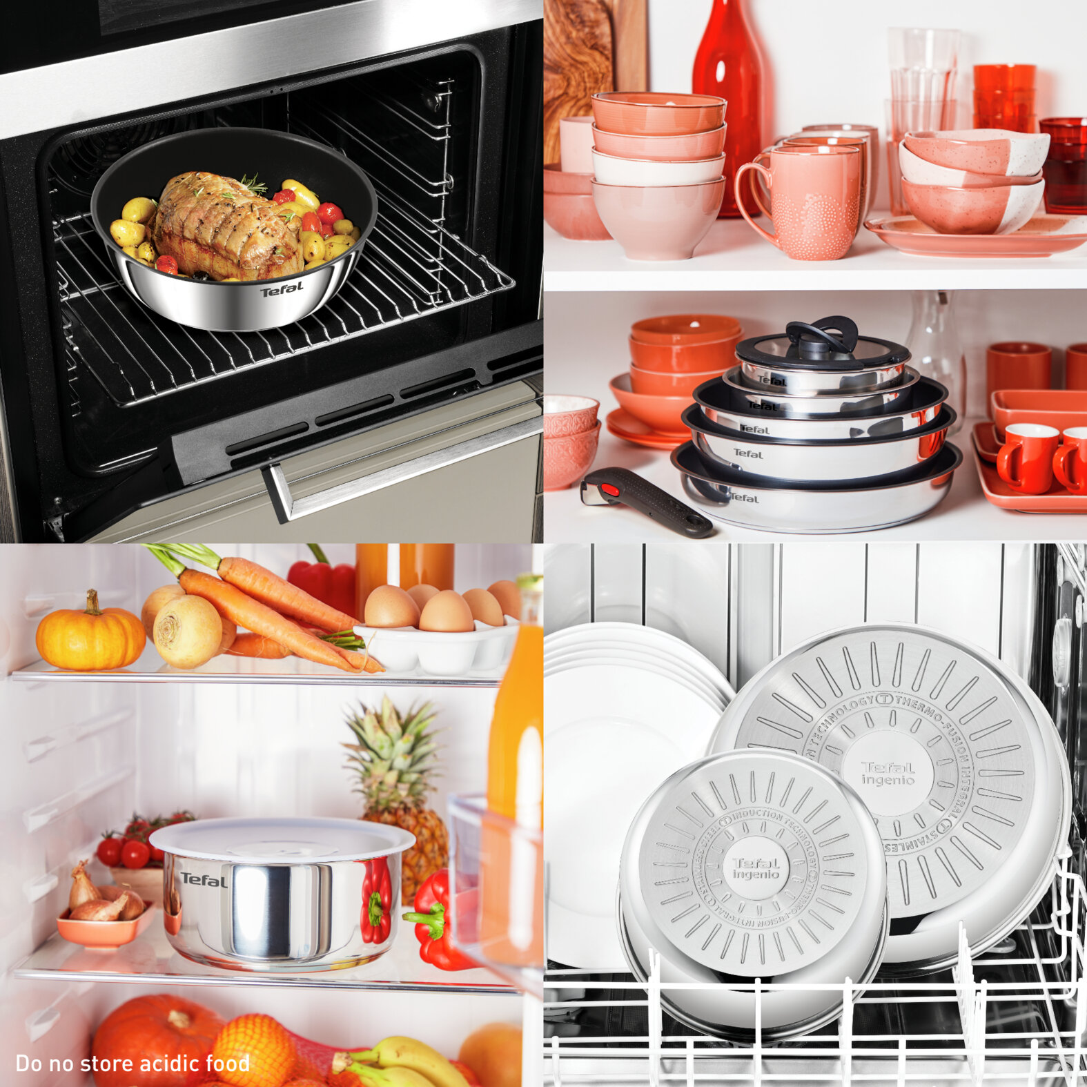 Set 2 tigai, Tefal, inox, 22/26cm, argintiu - eMAG.ro