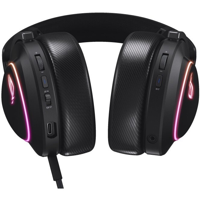 Casti PC ASUS ROG Delta II, wireless, negru, pentru gameri, cu microfon ...