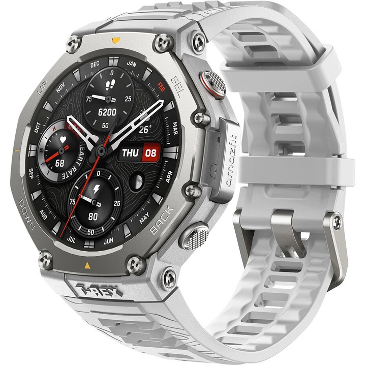 Smartwatch T-Rex 3, Amazfit, gri, 1.5 inch, 27 zile autonomie - eMAG.ro