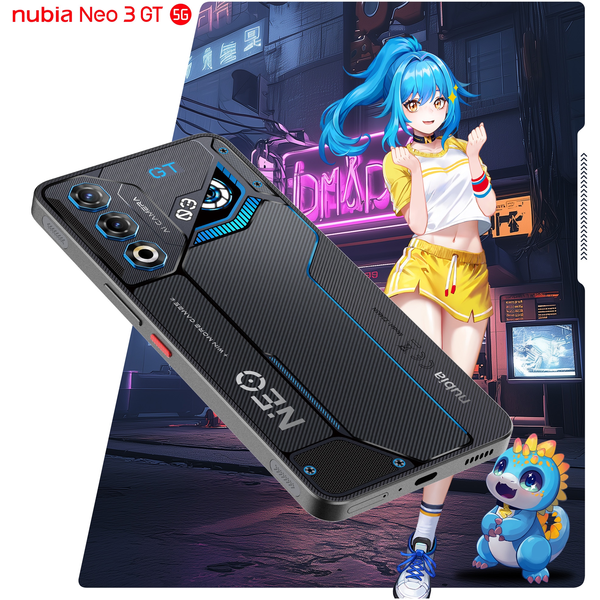 Смартфон ZTE Nubia NEO 3GT, 12GB, 256GB, 5G, Interstellar Gray - eMAG.bg