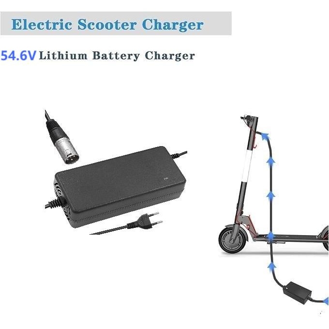 Incarcator electric pentru trotinete, 54.6V 2A, conector 18 mm XLR ...