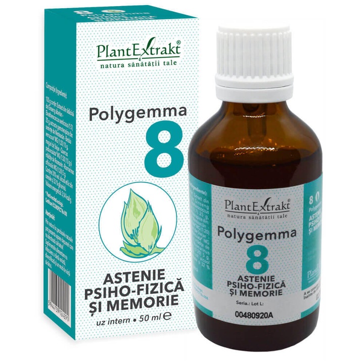 PLANTEXTRAKT, Polygemma 8 (Astenie Psiho-Fizica si Memorie) 50ml - eMAG.ro