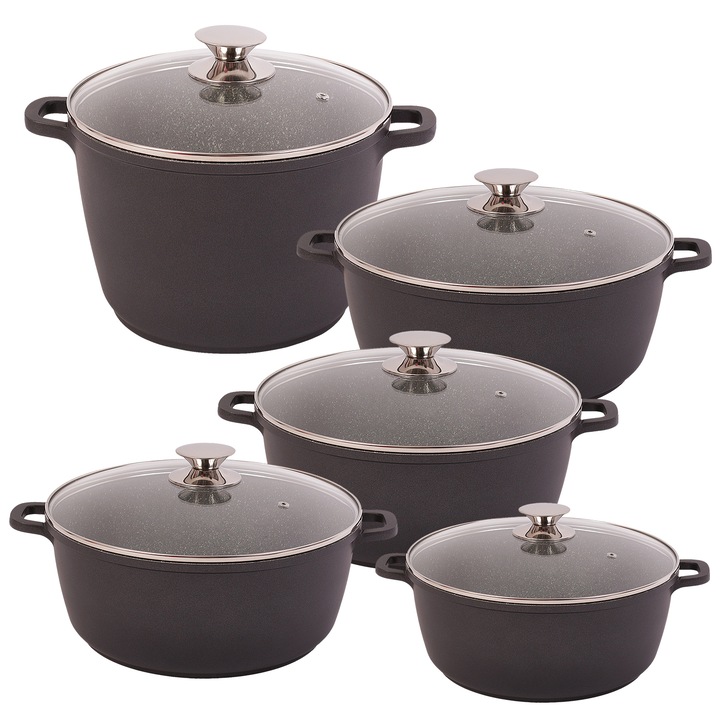 Set 5 oale include 4 cratite granit si 1 oala granit - eMAG.ro