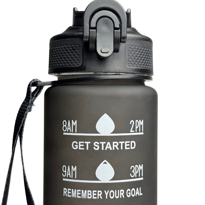 Sticla de Apa pentru Sport, Motivationala, 1000ml, Neagra - eMAG.ro