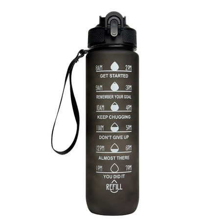 Sticla de Apa pentru Sport, Motivationala, 1000ml, Neagra - eMAG.ro