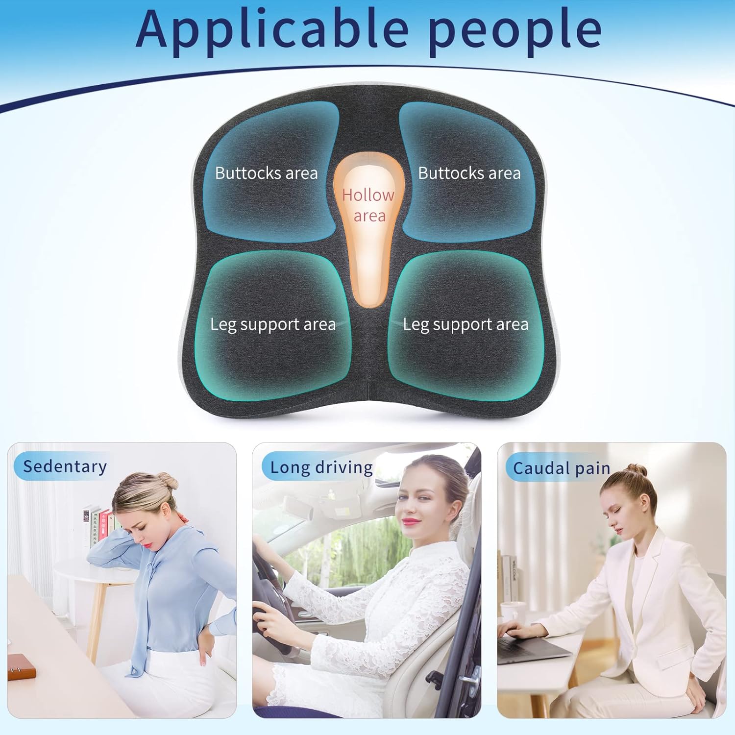 Perna ortopedica sezut, Spuma cu memorie Premium, design ergonomic ...