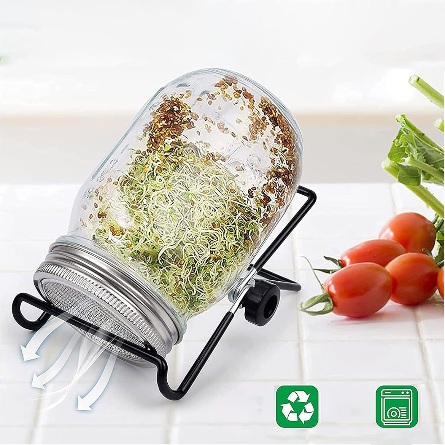 Set 2 Borcane pentru germinare, borcane Mason, Sticla pentru germinarea ...