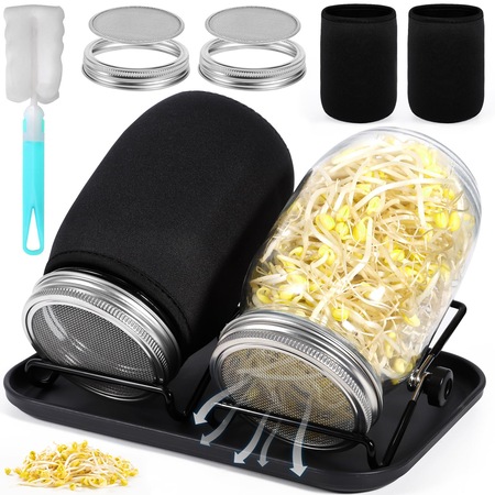 Set 2 Borcane pentru germinare, inoxidabil 304, borcane Mason, Sticla ...