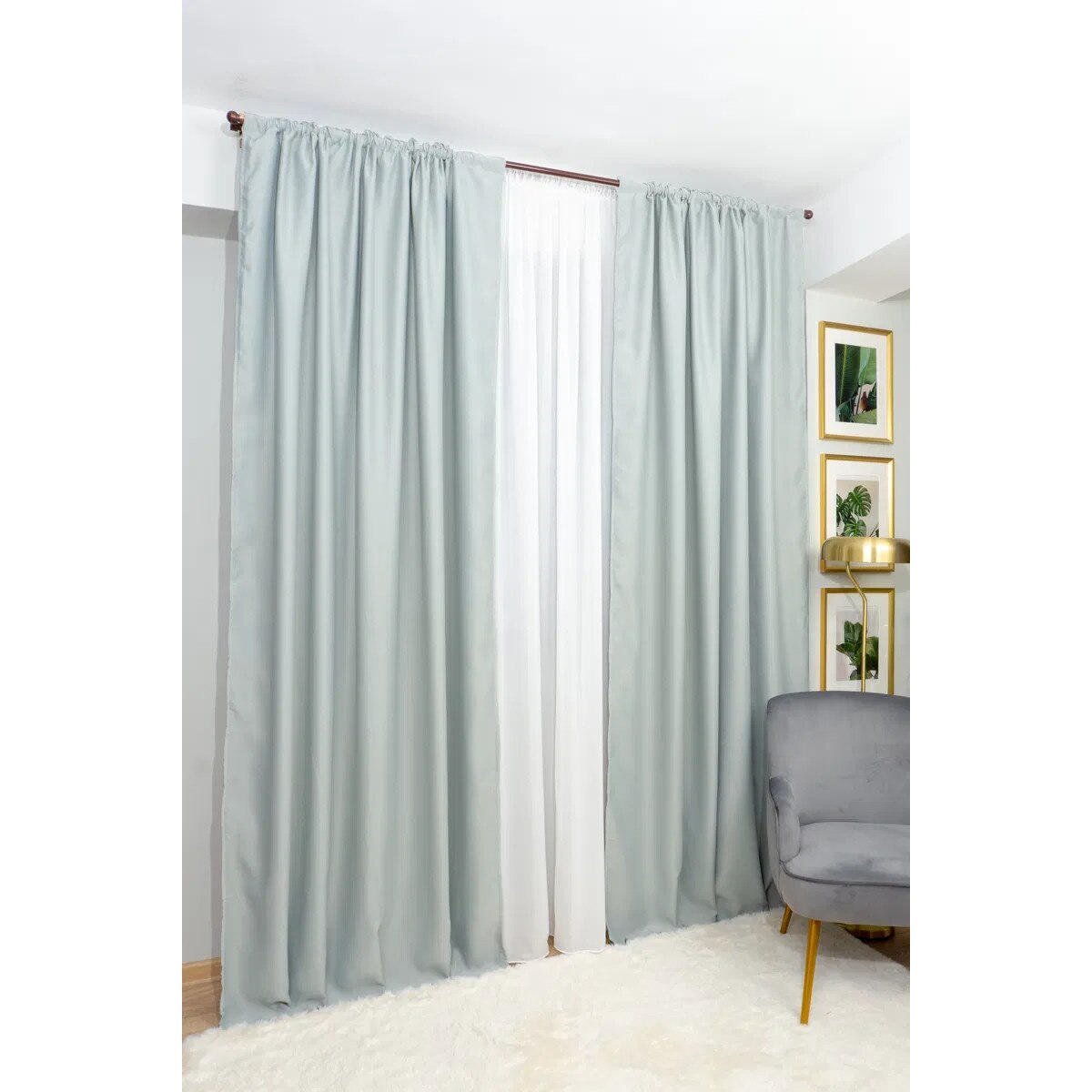 Set Harnicuta, Cosmina, Perdea Alba Voal 300x245 cm si Draperii Gri ...