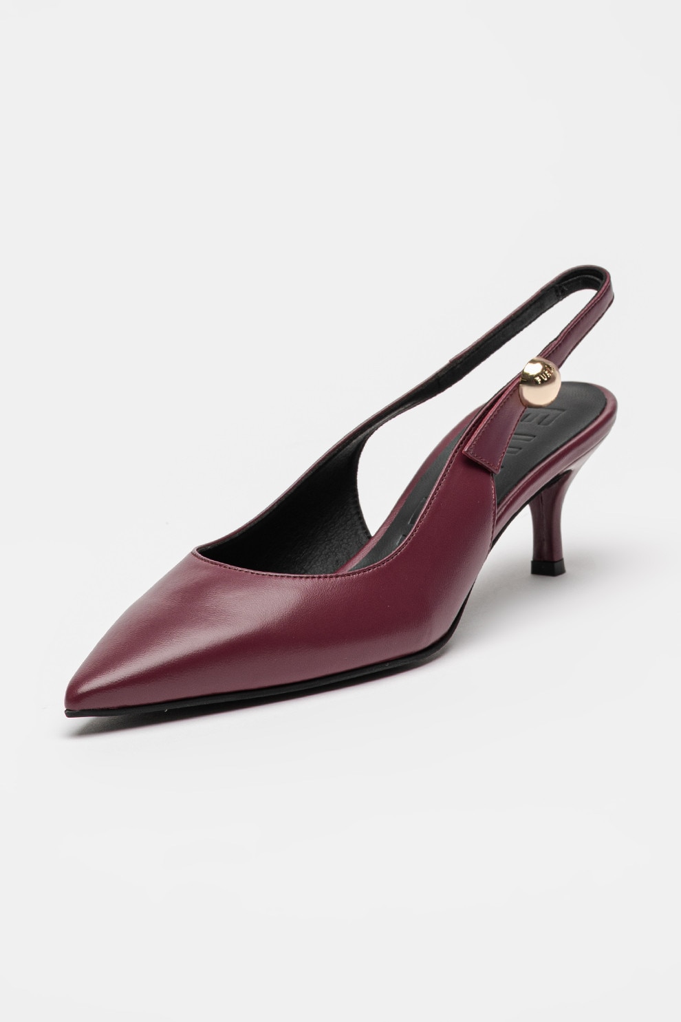 Furla, Pantofi slingback de piele Sfera, Violet pruna, 39 - eMAG.ro