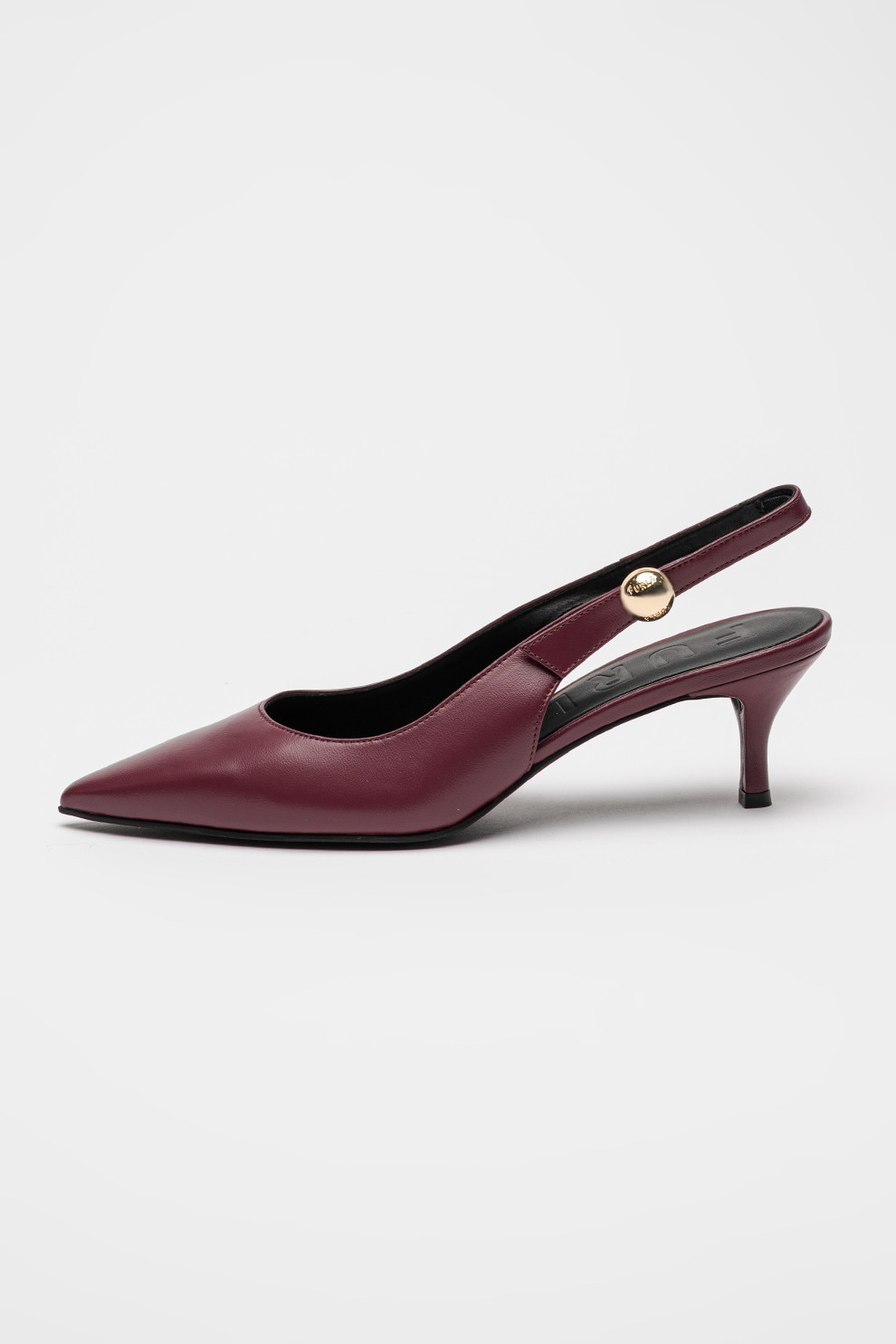 Furla, Pantofi slingback de piele Sfera, Violet pruna, 39 - eMAG.ro