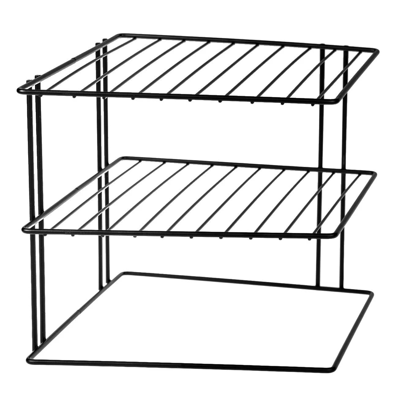 Raft organizator negru de colt cu 3 nivele 23x23x21cm - eMAG.ro