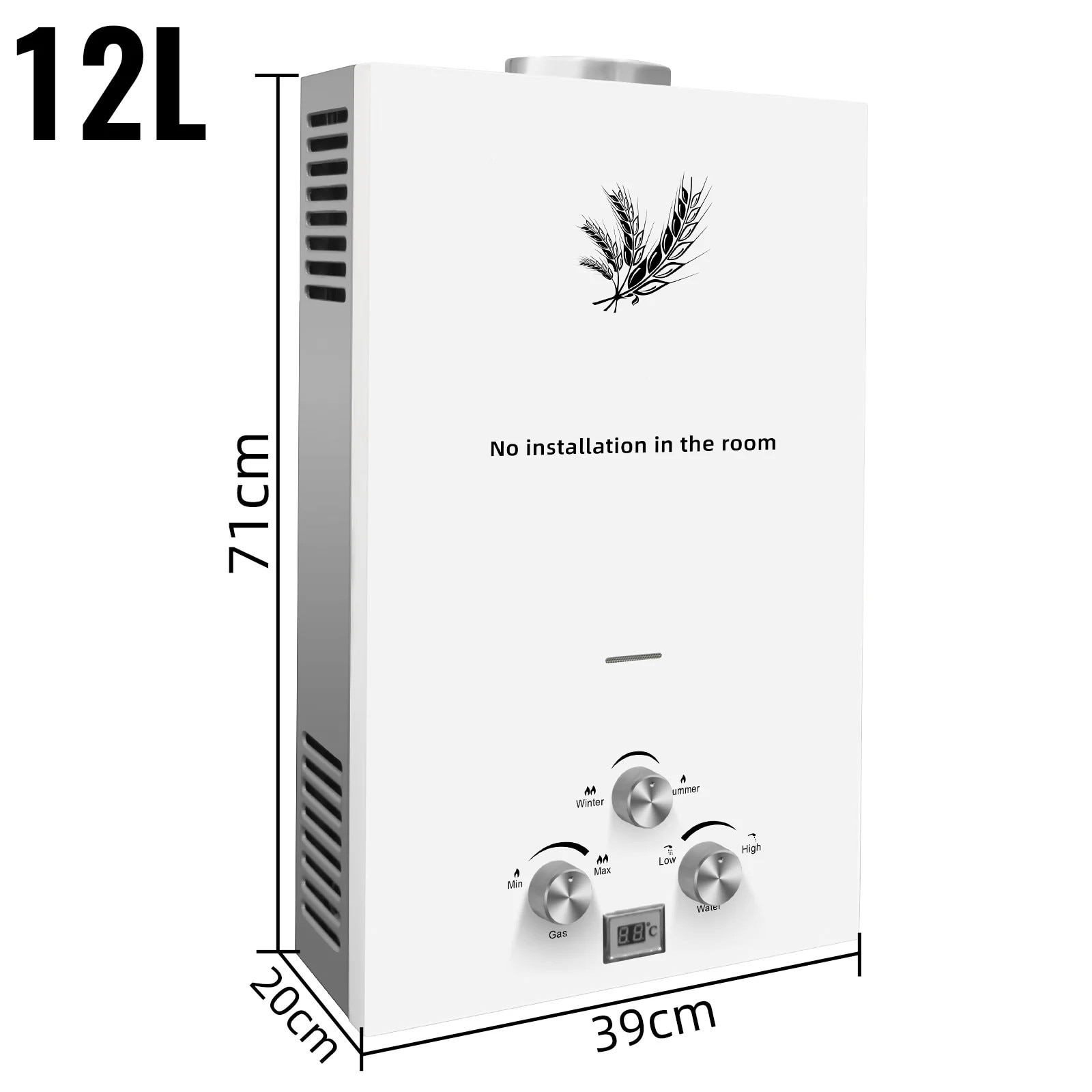 Incalzitor instant de apa, alb, 12L, design compact, eficienta ...