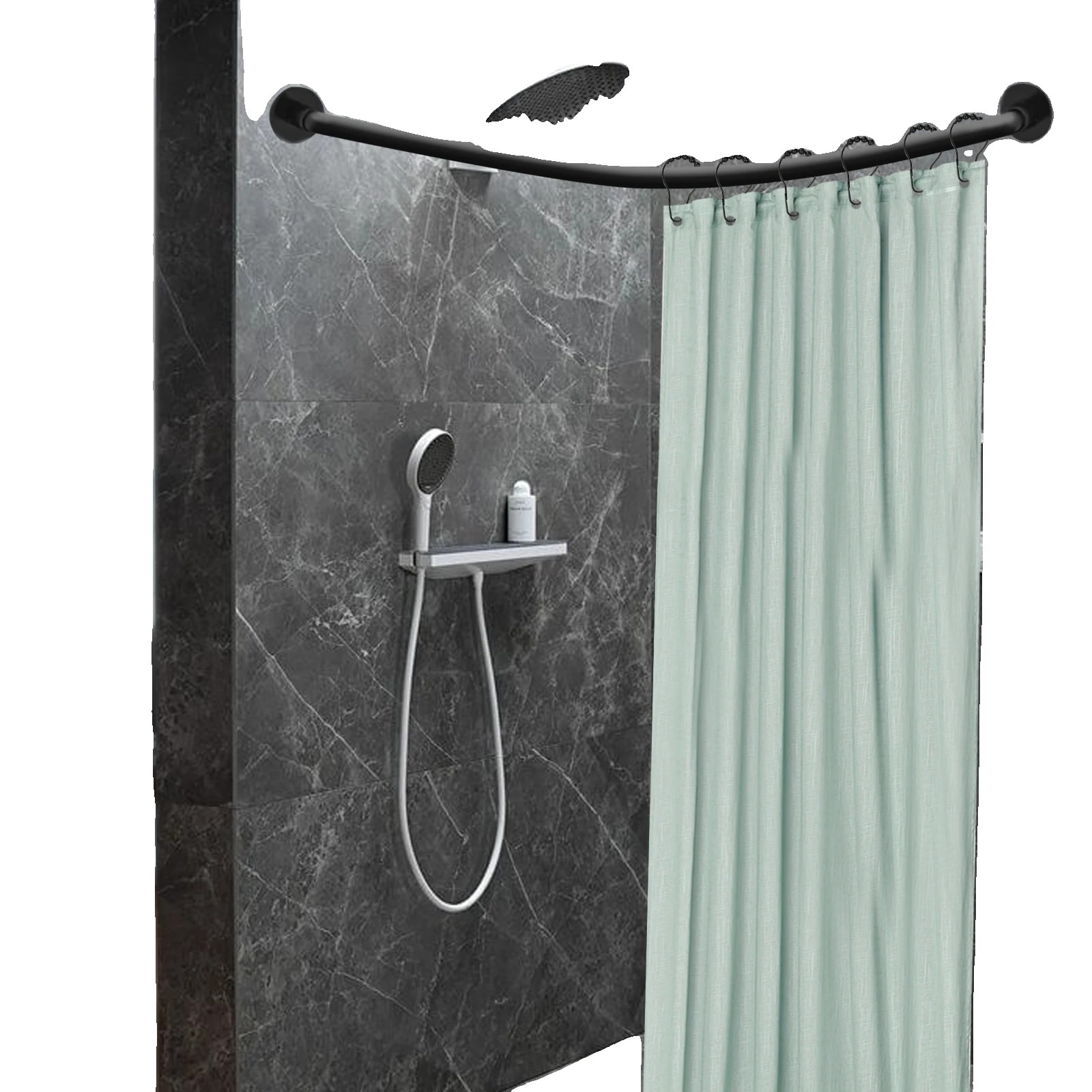 Suport pentru perdea de dus ajustabil, design L, otel inoxidabil ...