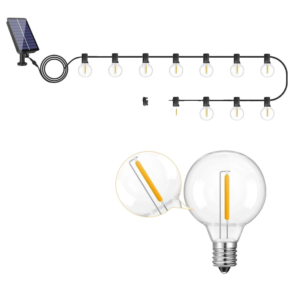 Lampi solare cu LED, 49FT15M, 25 becuri, control de la distanta ...