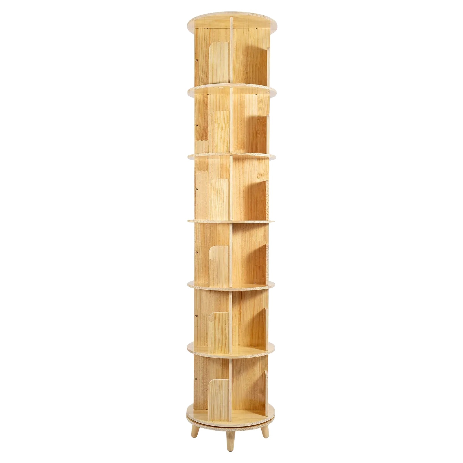 Raft rotativ din lemn, 6 niveluri, diametru 45cm, inaltime 180cm - eMAG.ro