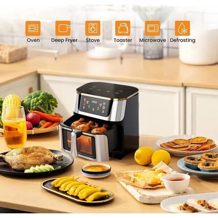 Friteuza cu Aer Cald 10L AT PERFORMANCE® – 2400W, Display Digital Touch ...
