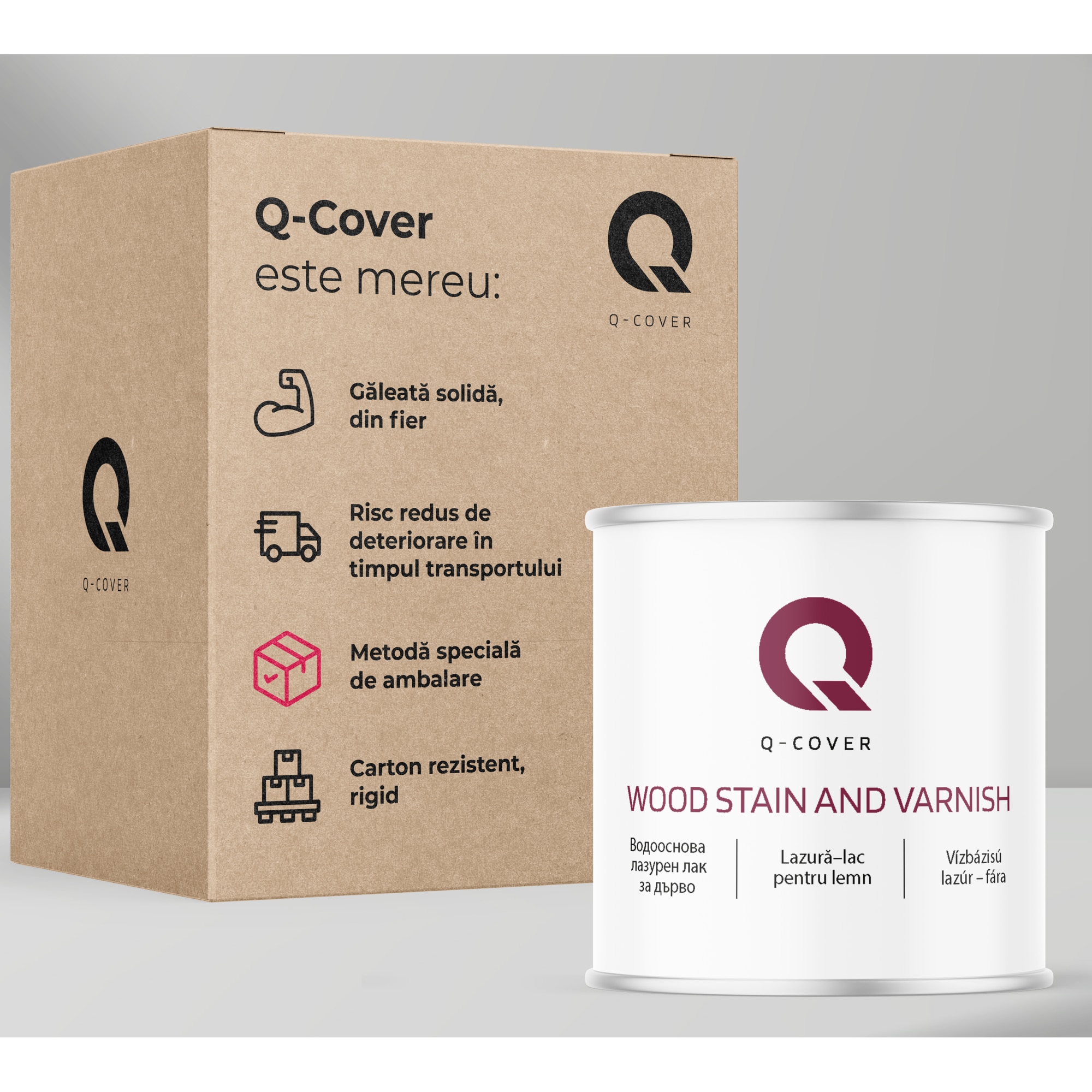 Lazura–lac pentru lemn, Q-Cover, Turcoaz, satin, pentru interior si ...