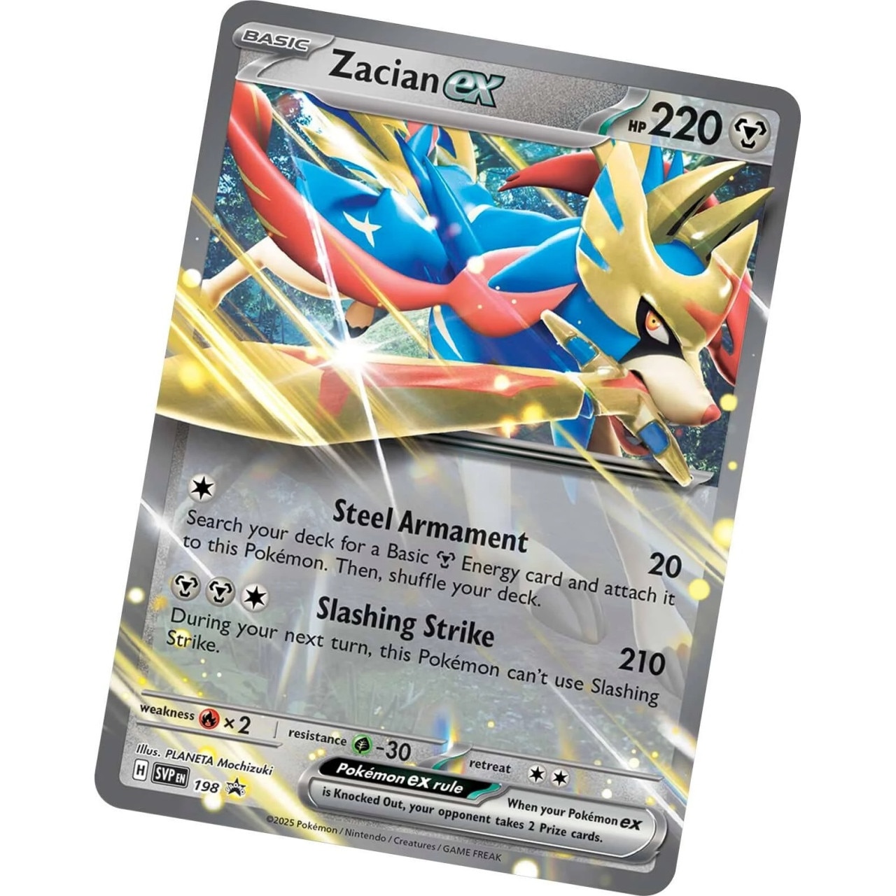 Cutie metalică Pokemon TCG: Slashing Legends Tin, Zacian ex, include 1 ...
