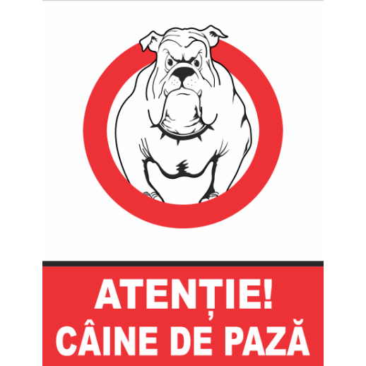 Indicator Atentie caine de paza, Sticker autocolant, Cri-Flo ...