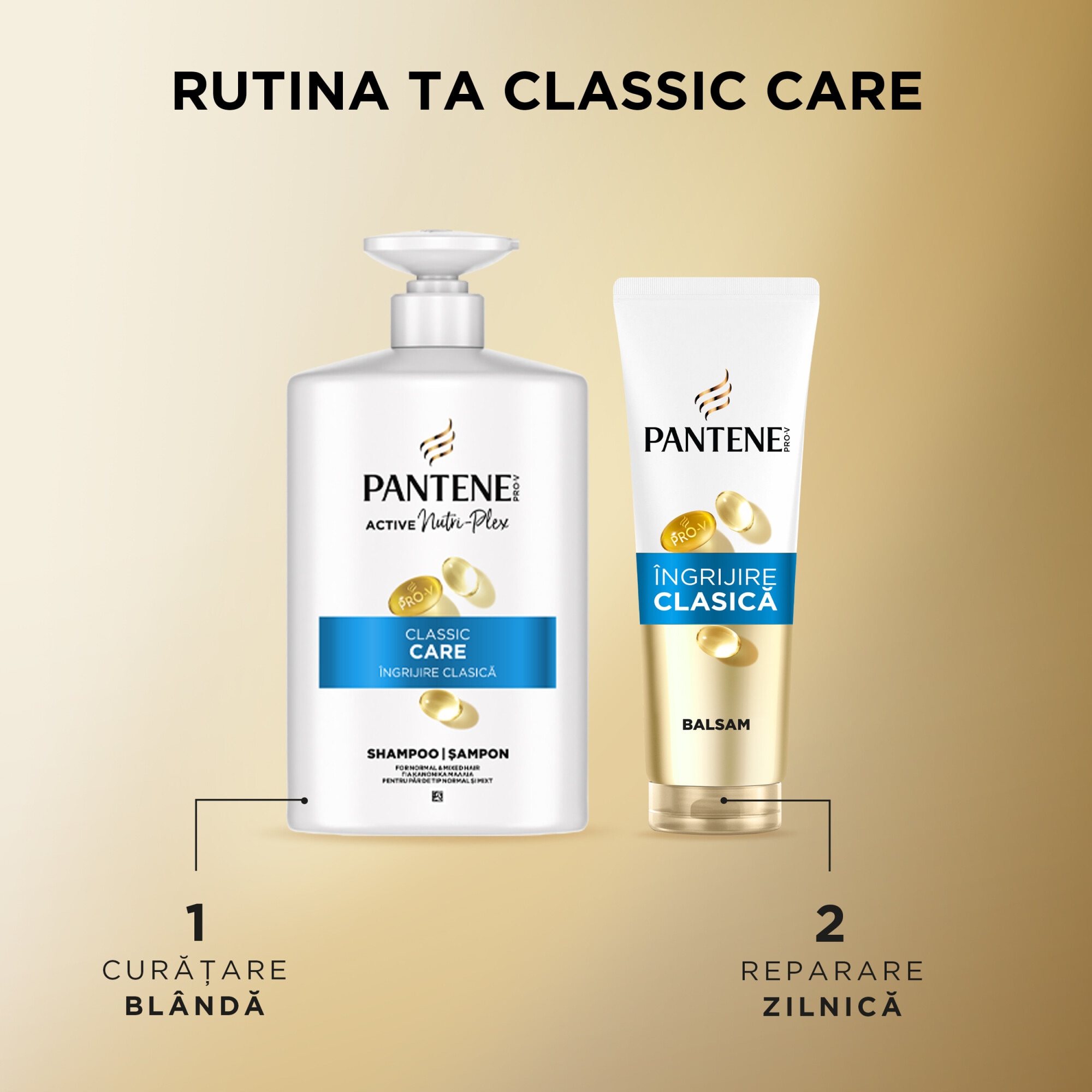 Sampon Pantene Pro-V Classic Clean pentru par normal, 800ml - eMAG.ro